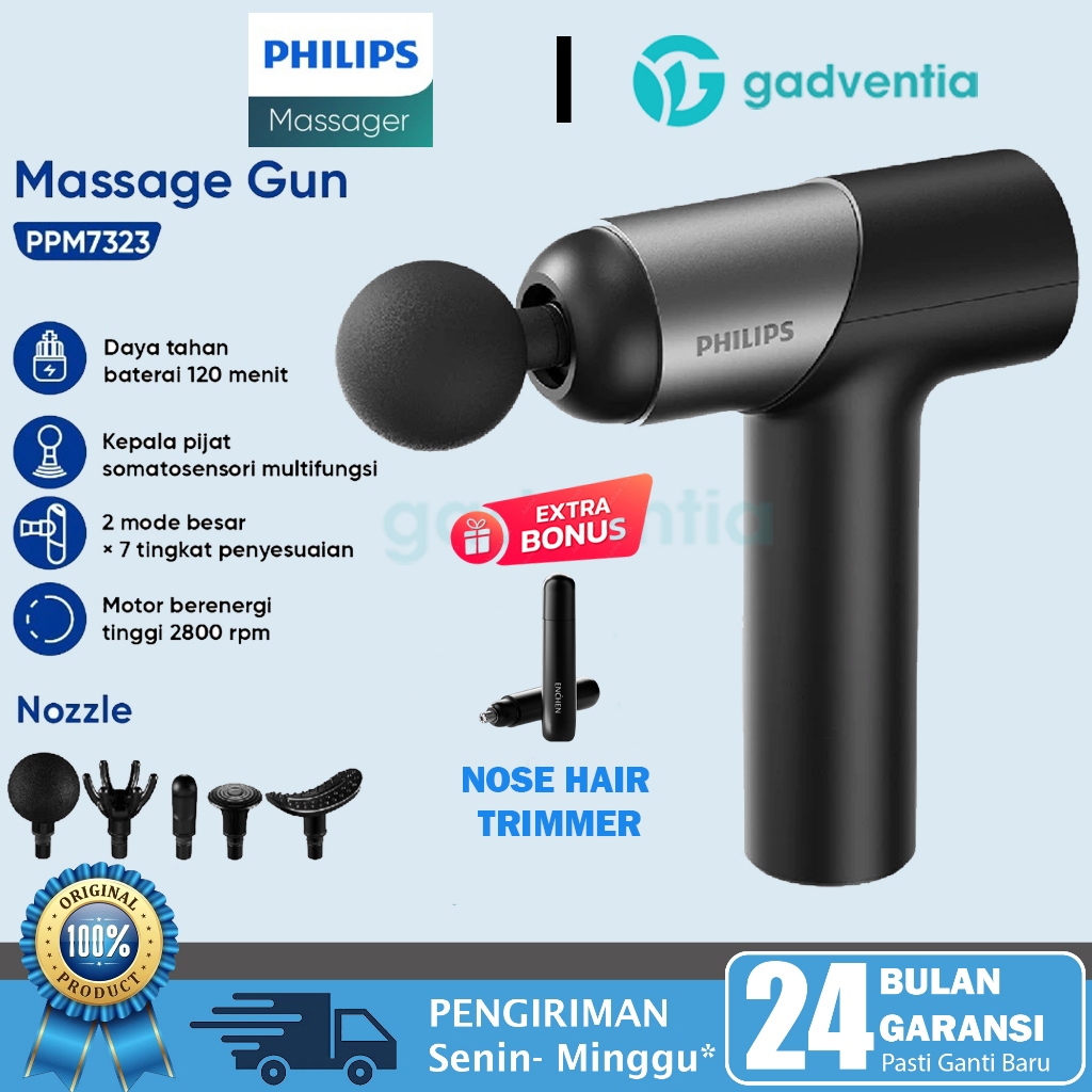 Jual Philips Massager PPM7323 Massage Gun Mesin Alat Urut Pijat Terapi ...
