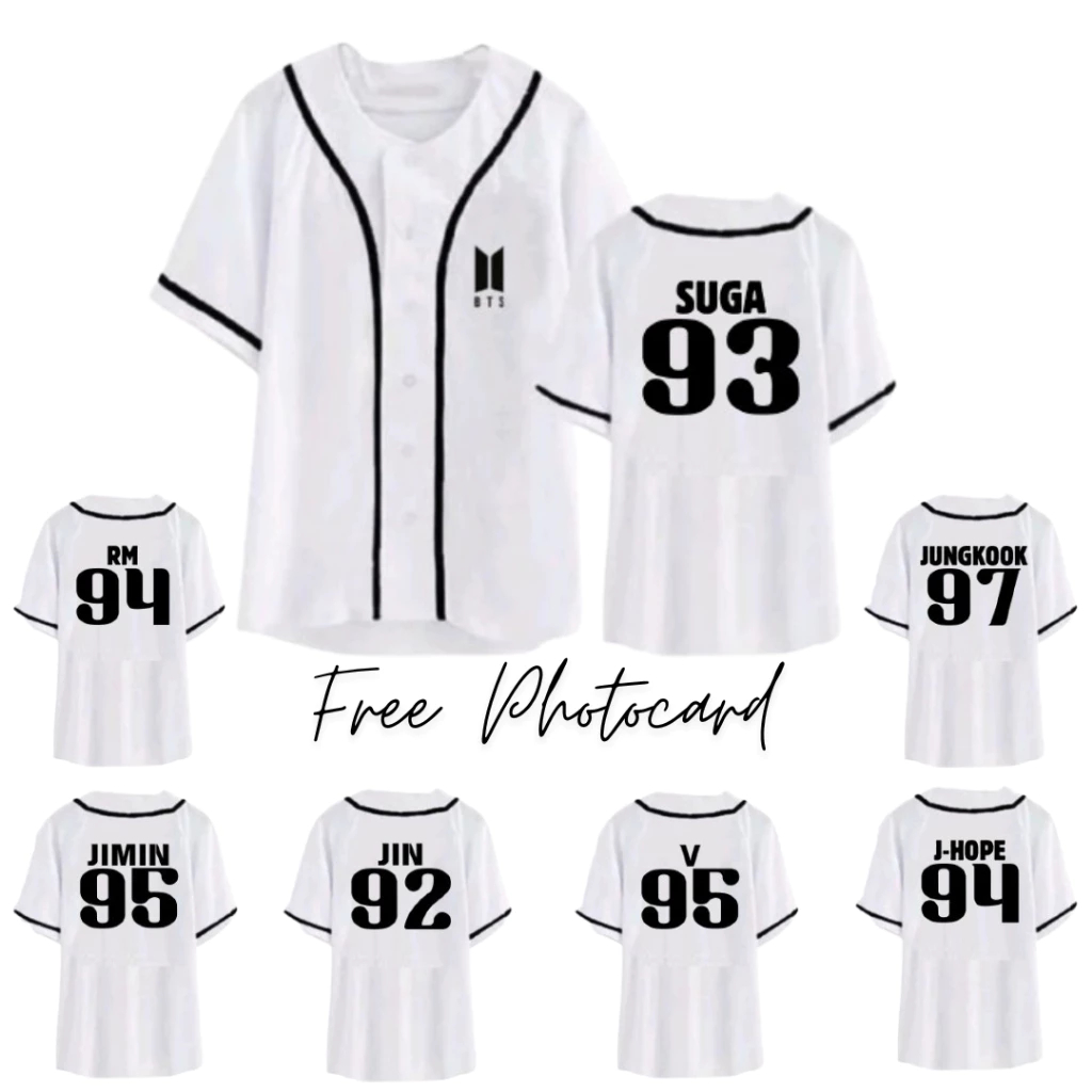 Jual Atasan Jersey baseball kpop bts korea baju olahraga korea suga ...