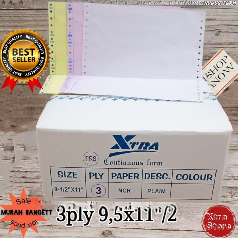 Jual Kertas Continuous Form 3ply 9,5x11" DIBAGI 2 | Shopee Indonesia