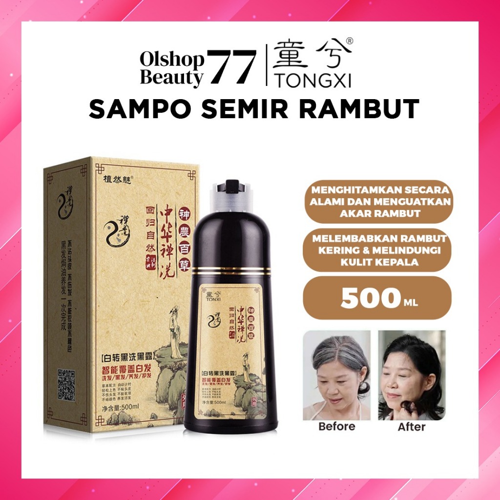 Jual SAMPO SEMIR RAMBUT TONGXI PENGHITAM RAMBUT PENGHILANG UBAN 500 ML ...