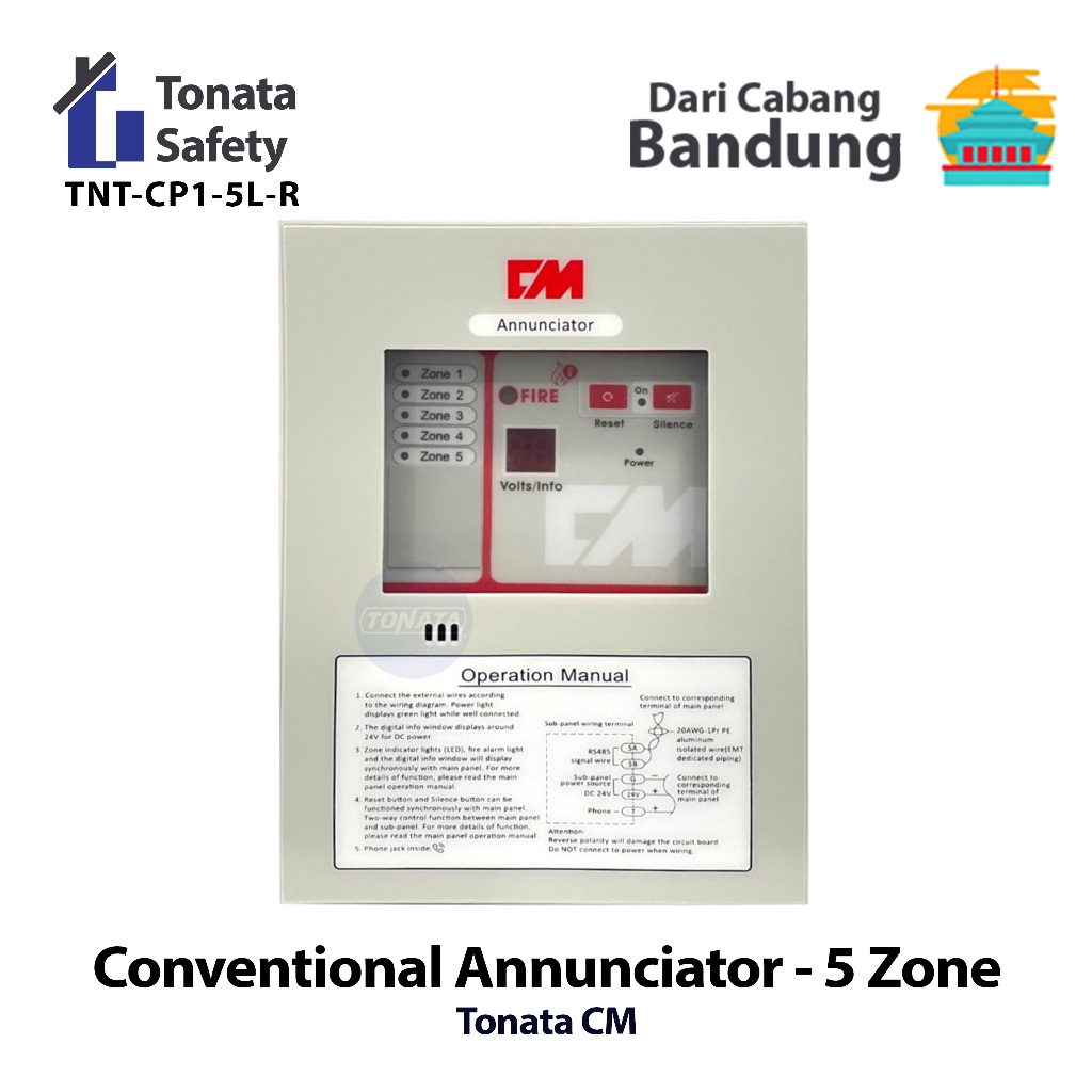 Jual Annunciator Fire Alarm Control Panel 5 Zone Tonata / MCFA Notifier ...