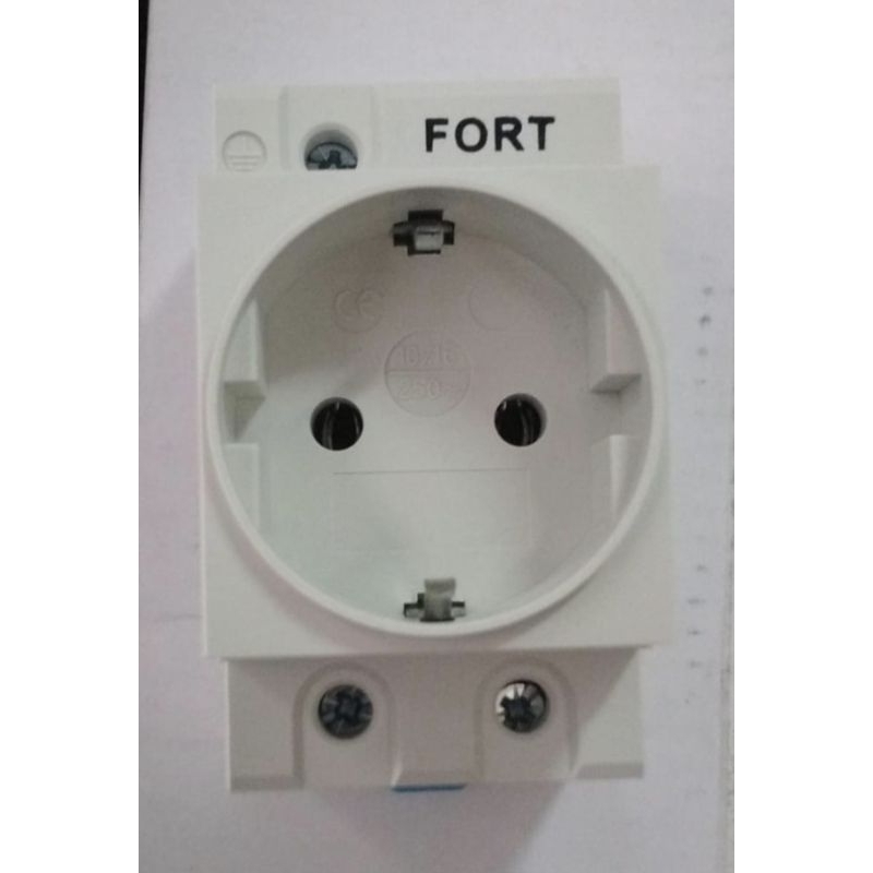 Jual Fort Din Rail Stop Kontak 16A/250V - Modular Socket FTK-250 Stop Kontak Din Rail Panel ...