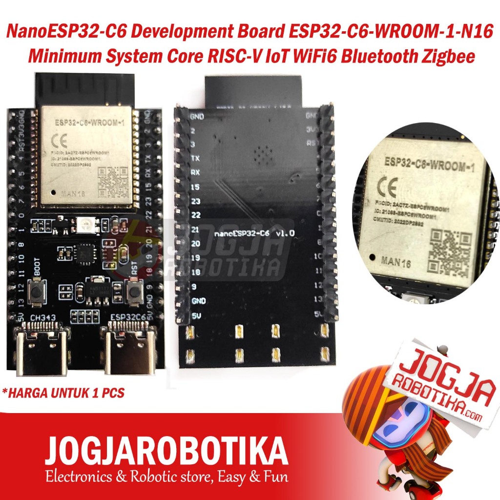 Jual NanoESP32-C6 Development Board ESP32-C6-WROOM-1-N16 Minimum System Core RISC-V IoT WiFi6 ...