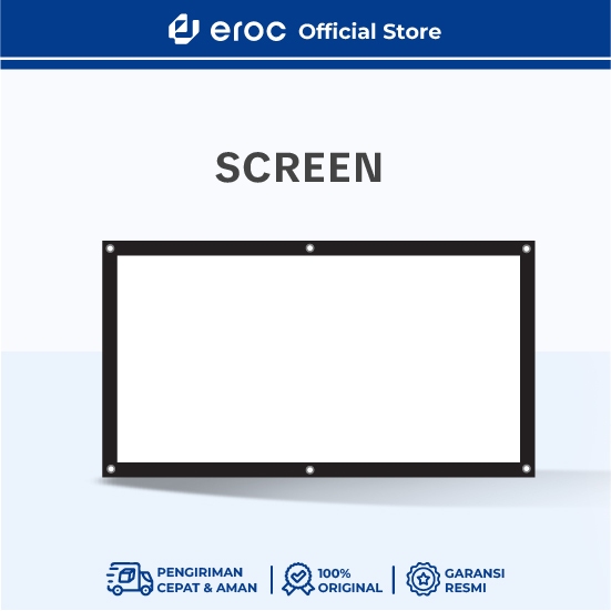 Jual EROC Screen Proyektor 100 Inch - Bahan kain polyster yang kuat ...