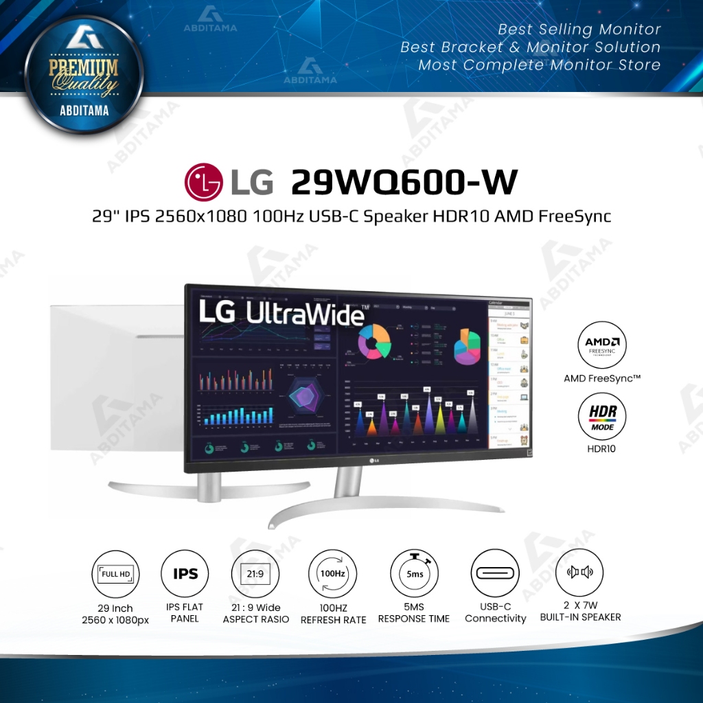 Jual Monitor Ultrawide LG 29WQ600-W 29" IPS 2560x1080 100Hz HDMI DP USB ...