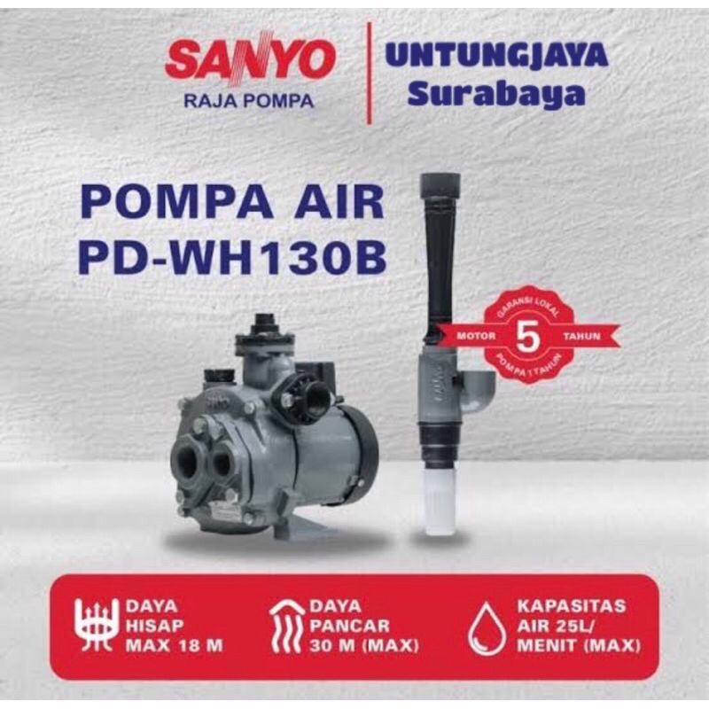 Jual POMPA SANYO PDWH 130 B / SANYO PD-WH 130 B / POMPA SANYO SUMUR ...