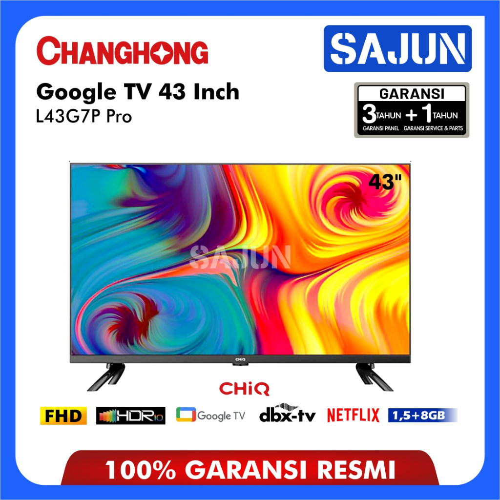 Jual Changhong【Google TV】CHiQ 43 inch Smart TV HDR10 Digital TV ( L43G7P Pro ) | Shopee Indonesia