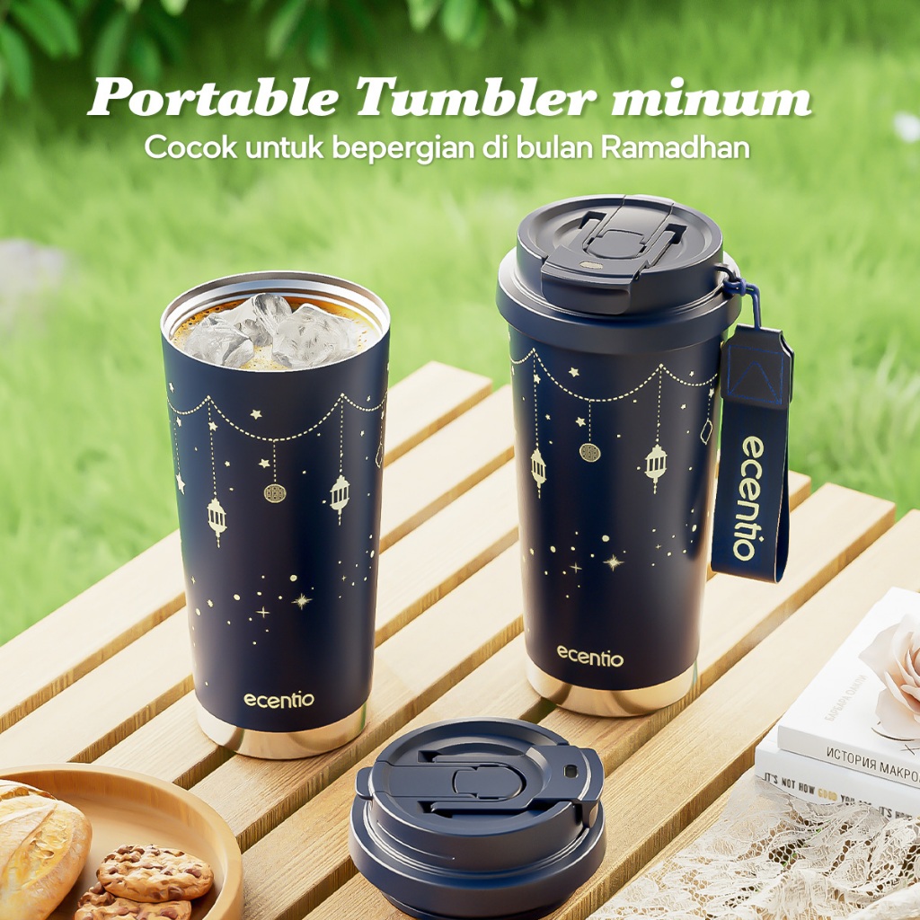 Jual ecentio Tumbler Minum 530ml Portable Tumbler Stainless 316 Tahan Dingin 25Jam Tumbler Kopi ...