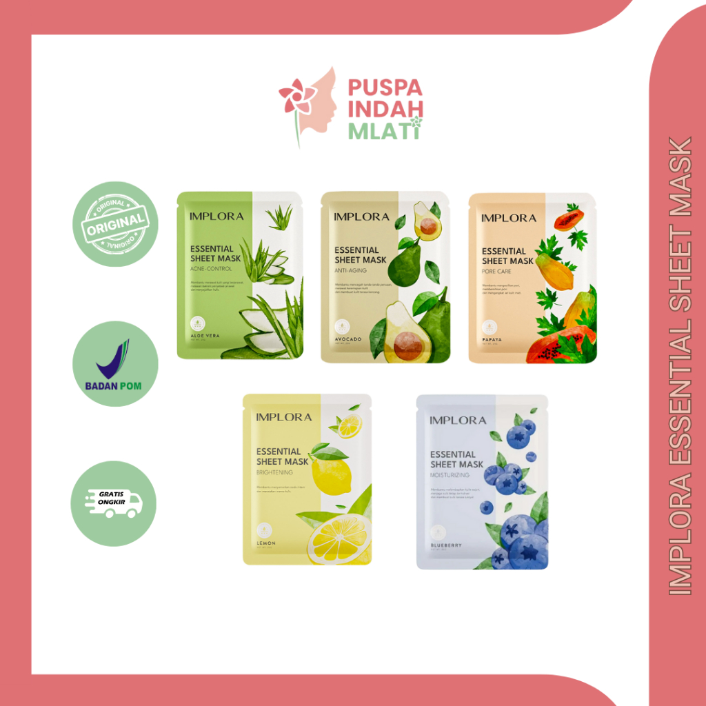Jual IMPLORA ESSENTIAL SHEET MASK | Shopee Indonesia