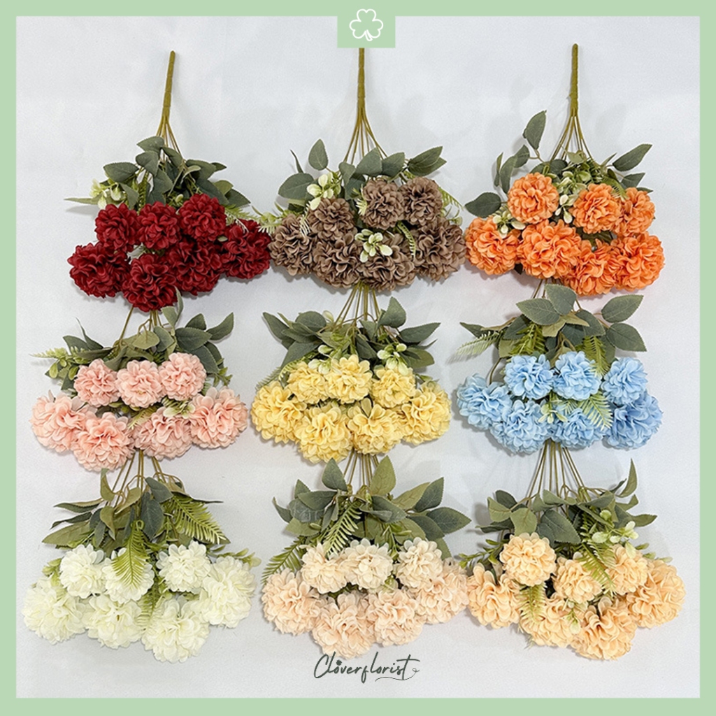 Jual Bunga Artificial Pom Pom Peony Rose Mix Hias Bunga Hias Dekorasi ...