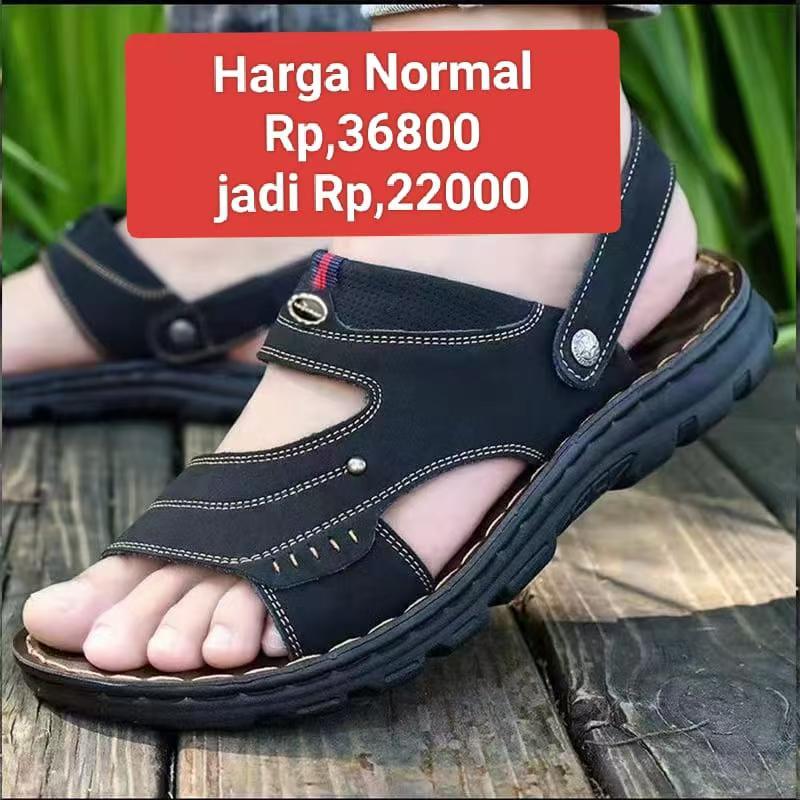 Jual Sepatu_Kasual（S-02) Sandal pria model slop size 39-45 bahan sol ...
