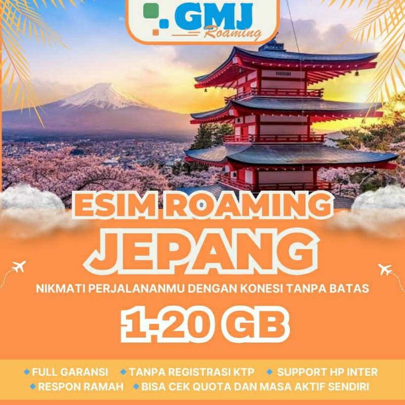 Jual ESIM ROAMIG JEPANG (GMJ ROAMING) | Shopee Indonesia