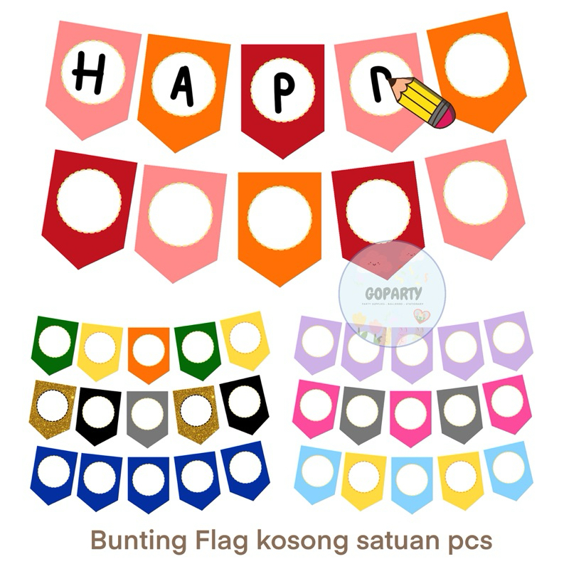 Jual COLOR BUNTING FLAG POLOS KOSONG SATUAN BANNER BENDERA WARNA ...