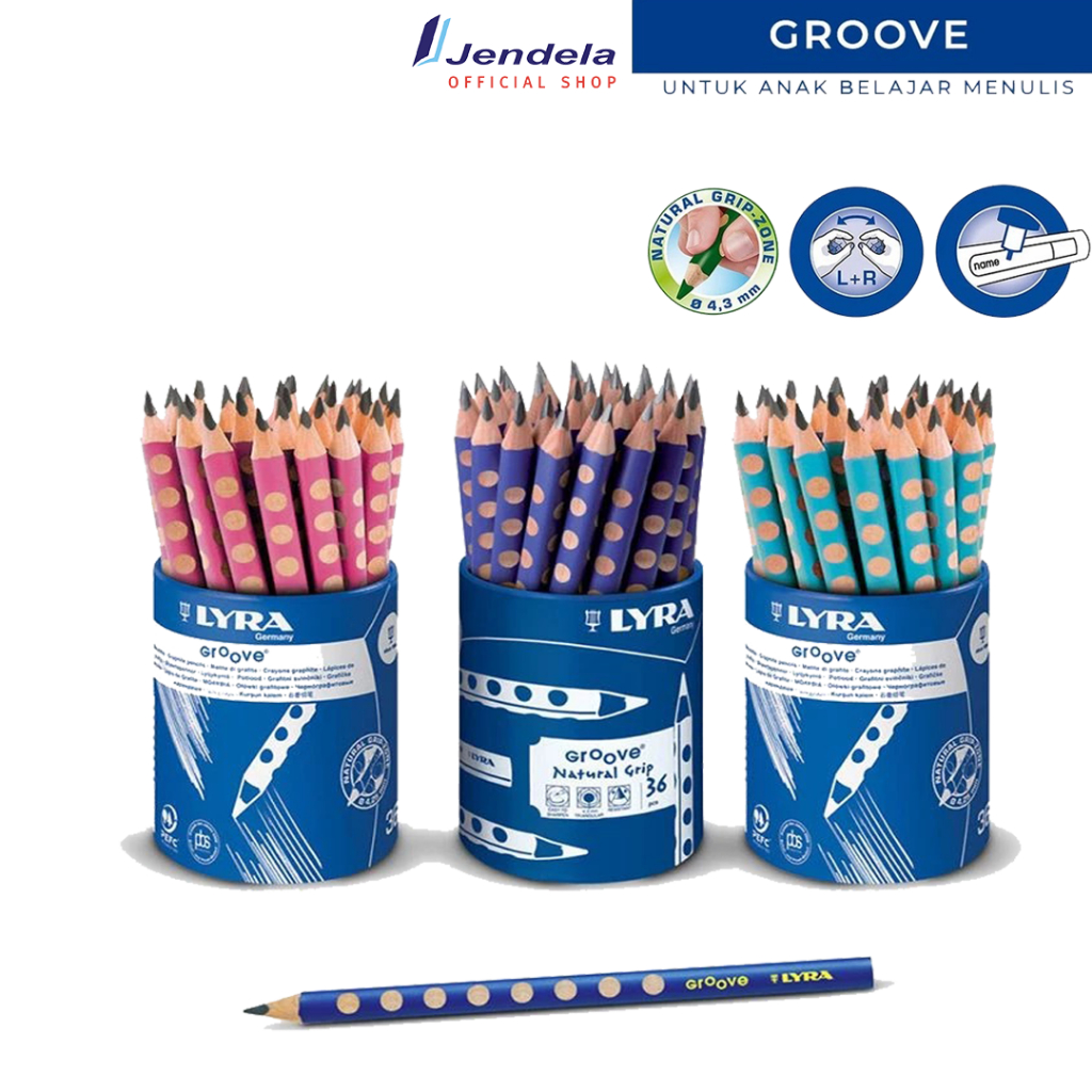 Jual Lyra Groove Pensil Jumbo HB B Segitiga Besar Pensil Belajar ...