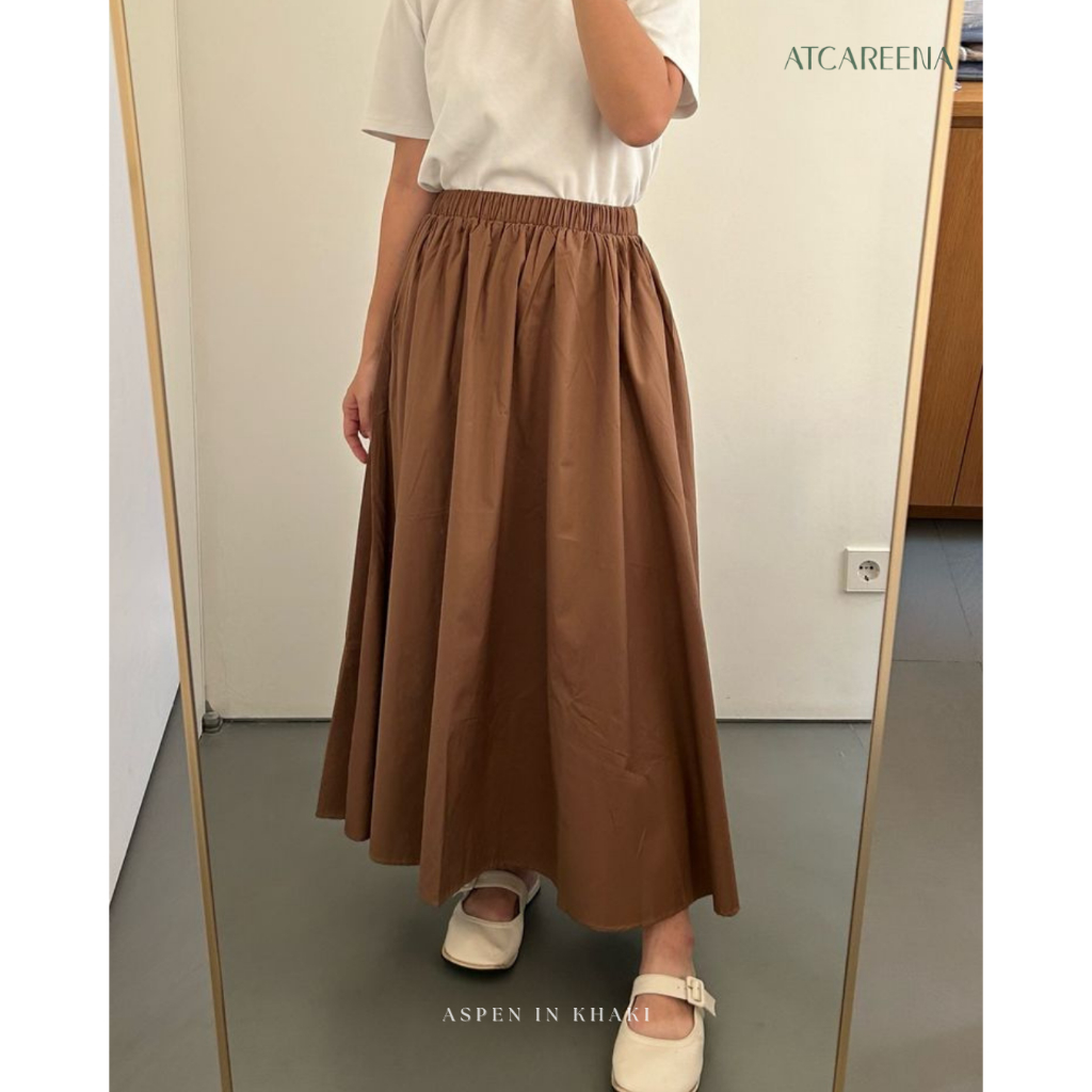 Jual Aspen skirt - rok Panjang wanita - rok rample - rok saku - basic ...