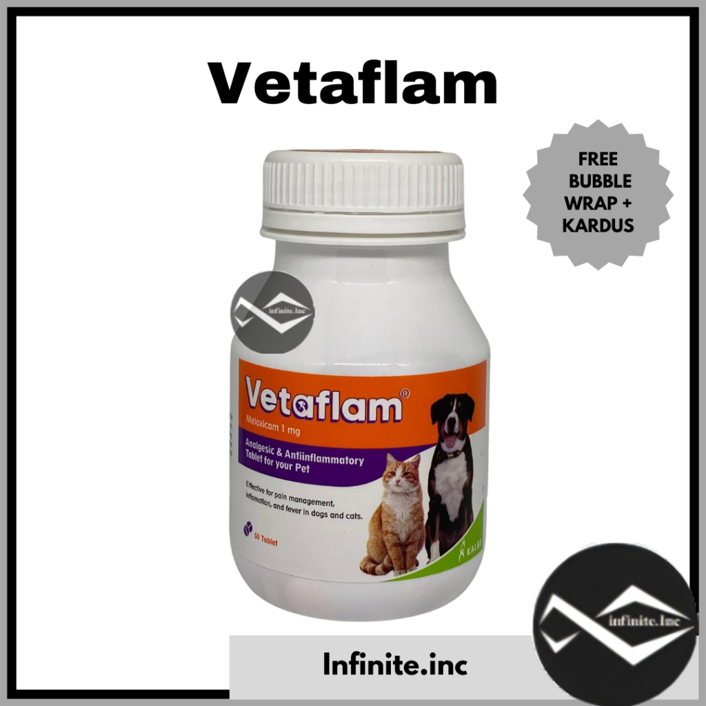 Jual Vetaflam 1 Tablet- Meloxicam 1 Mg Antiinflam Analsik Untuk Anjing ...