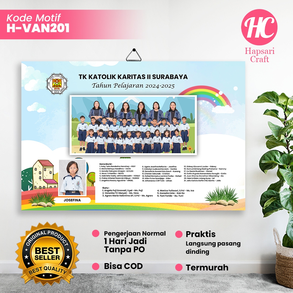 Jual Cetak Foto Vandel Papan Mdf Kado Wisuda, Perpisahan Kelas/Sekolah ...
