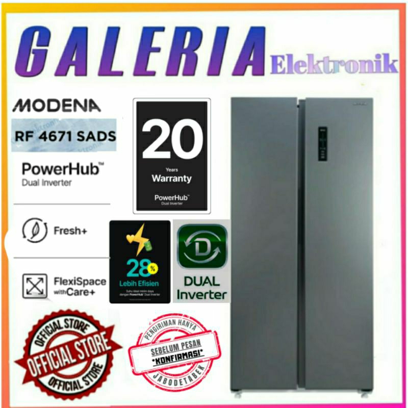 Jual MODENA KULKAS SIDE BY SIDE RF 4671SADS / RF4671SADS / RF-4671SADS ...