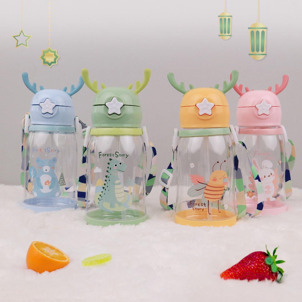 Jual QH223344 - Botol Minum Anak Tanduk Rusa 600ml Botol BPA Free Anak TK SD | Shopee Indonesia