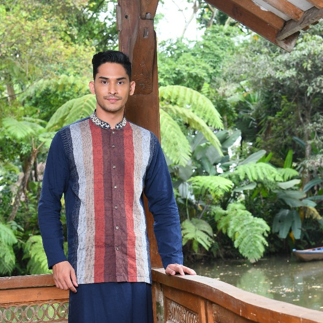 Jual Intresse Treble Clef Long Sleeve Navy Baju Koko | Shopee Indonesia