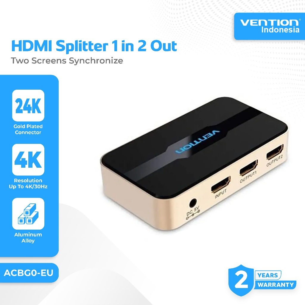 Jual VENTION ACBG0-EU HDMI Splitter 1 in 2 Out Full HD 3D 4K HDMI 30Hz ...