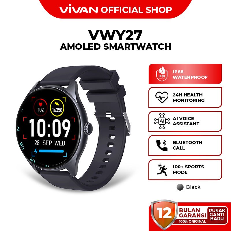 Jual VIVAN Smart Watch VWY27 VWF19 100+ Sports Mode IP67 Professional ...