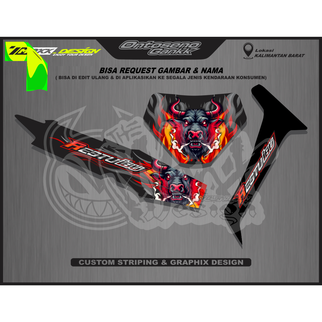 Jual striping - sticker ag style fiz r / force one bisa request nma ...