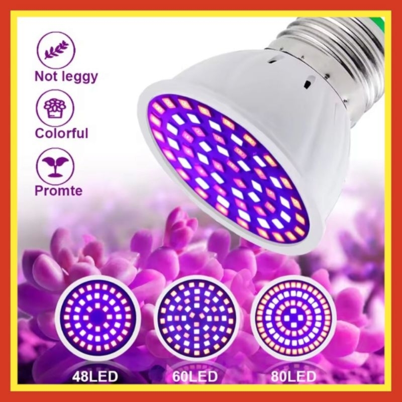 Jual Grow Light Bohlam LED Lampu UV Tanaman Hidroponik Tumbuhan 2 Warna Full Spectrum Growing ...