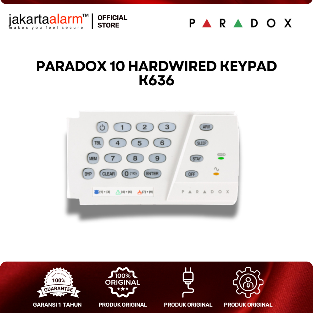 Jual Paradox 10 Hardwired Keypad K636 | Shopee Indonesia