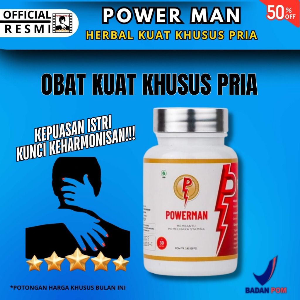 Jual (TERLARIS) POWERMAN KAPSUL KHUSUS PRIA PEN*MBAH STAM*NA (BPOM ...