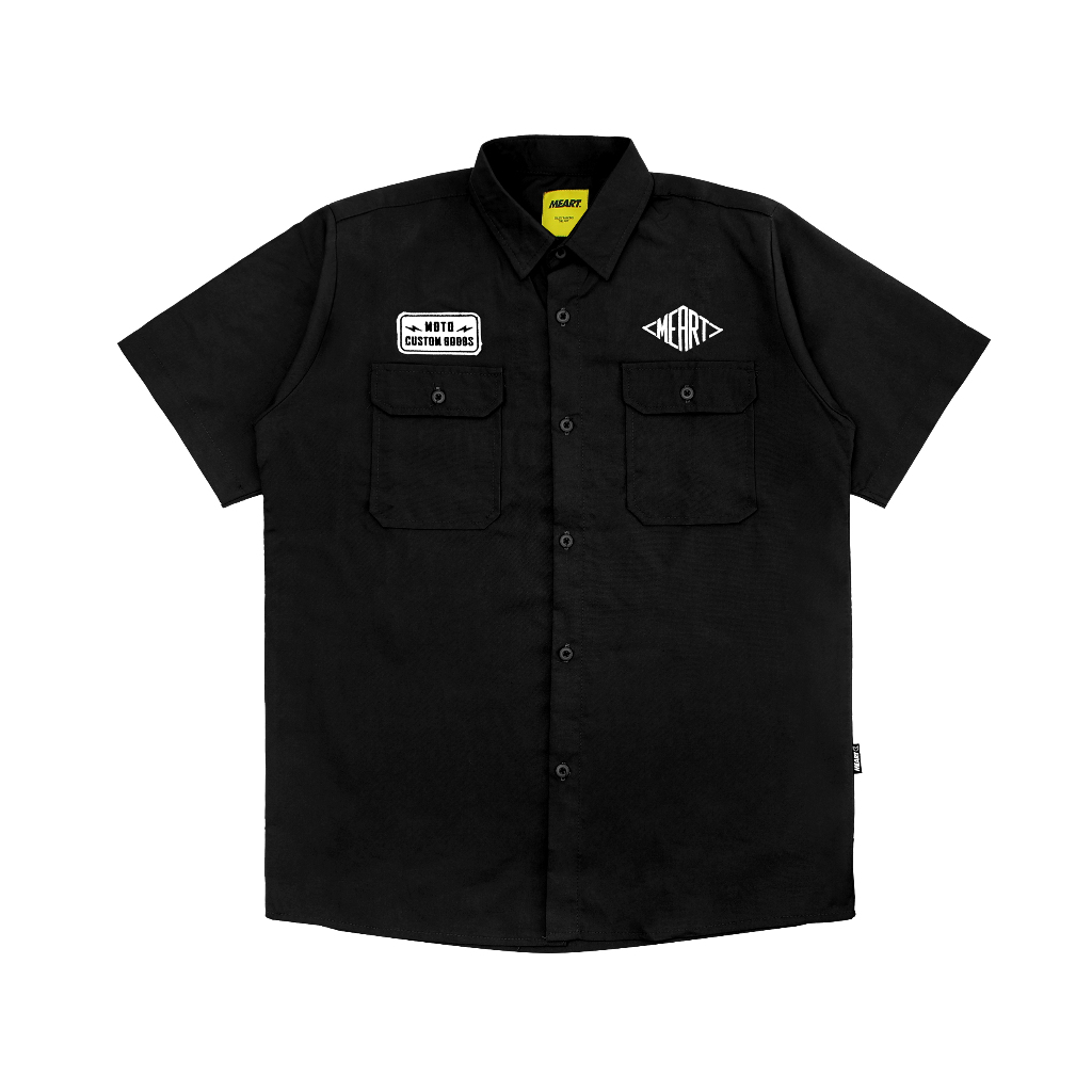 Jual MEART - Workshirt hitam "Moto Custom Goods" Kemeja Kerja Kemeja ...
