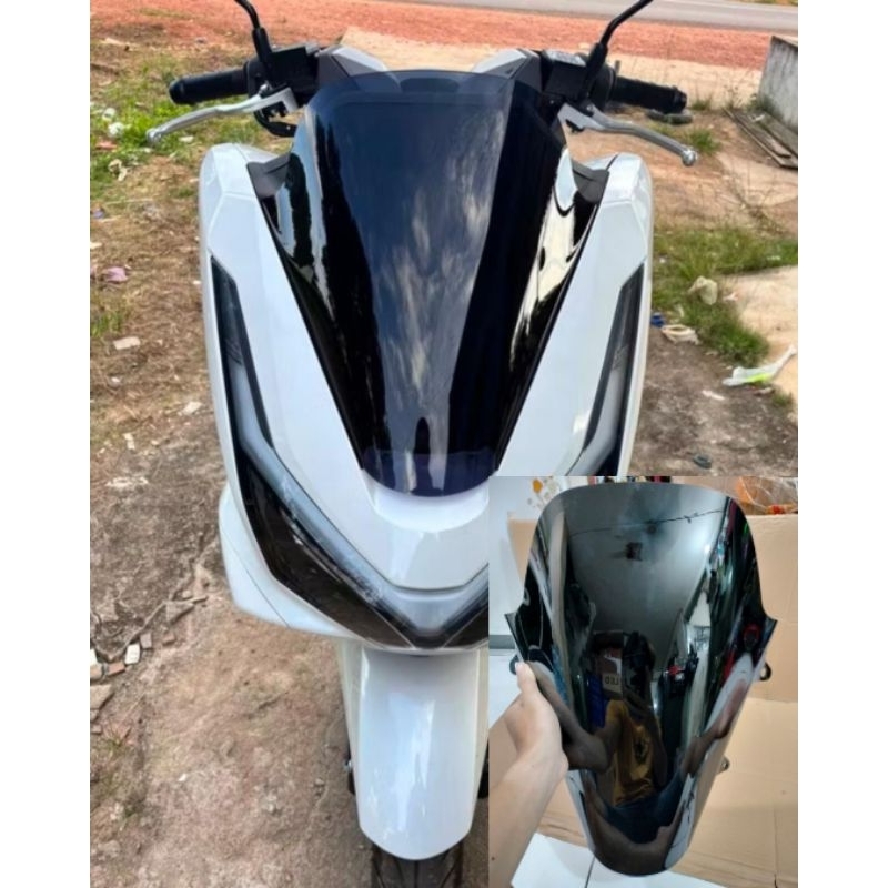 Jual visor windshield pcx 160 new 2025 model standar bahan akrilik tebal 3mm pecah kirim ulang ...