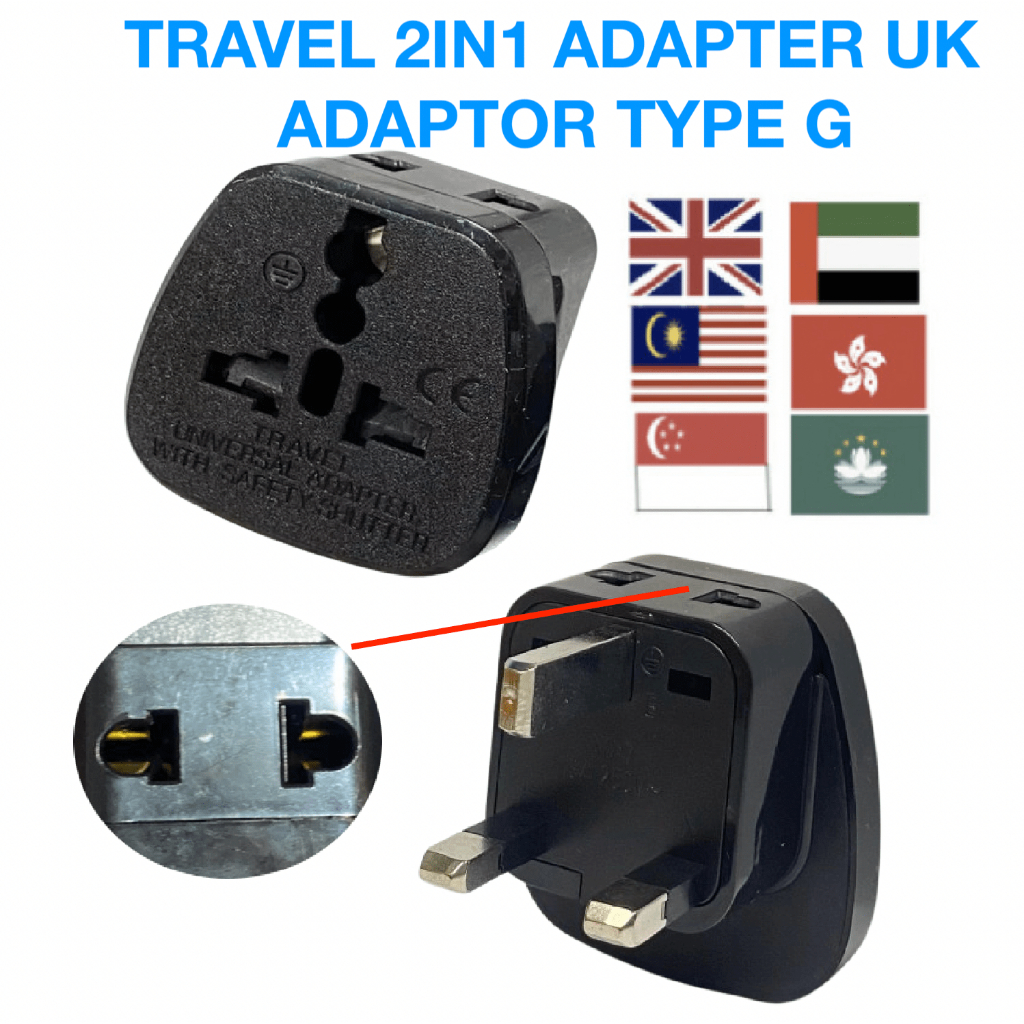 Jual Colokan Steker Travel 2 plug Adapter Konverter Ke UK Arab ...