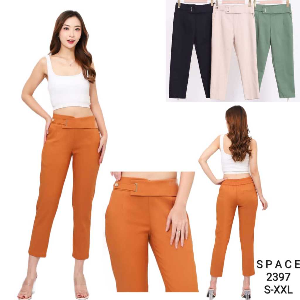 Jual Celana Panjang 7/8 Wanita Model Pensil Polos - SPACE 2397 Warna ...