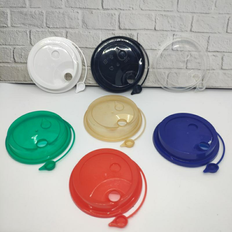 Jual Tutup CUP Gelas PP Injection Bening Hitam Putih Hijau Merah Biru ...