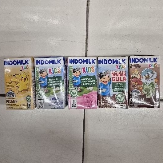 Jual Indomilk KIDS susu UHT COKLAT/ VANILA/ STROBERI / BANANA/ COKLAT ...