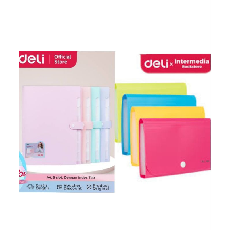 Jual DELI EXPANDING FILE DOCUMENT A4 A6 BAG MAP TAS DOKUMEN AKORDION MAP HARMONIKA BANYAK SEKAT ...