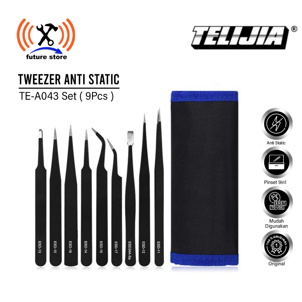 Jual TELIJIA TE-A043 9 IN 1 PINSET SET ORIGINAL - PINSET SERVICE ...
