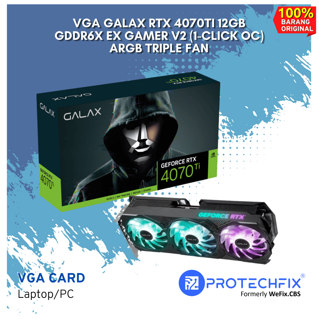 Jual VGA GALAX RTX 4070Ti 12GB GDDR6X EX GAMER V2 (1-Click OC) ARGB ...
