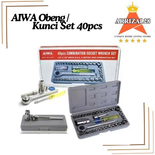 Jual *AIWA 40PCS COMBINATION SOCKET WRENCH SET KUNCI OBENG/SOK 40 IN 1 ...