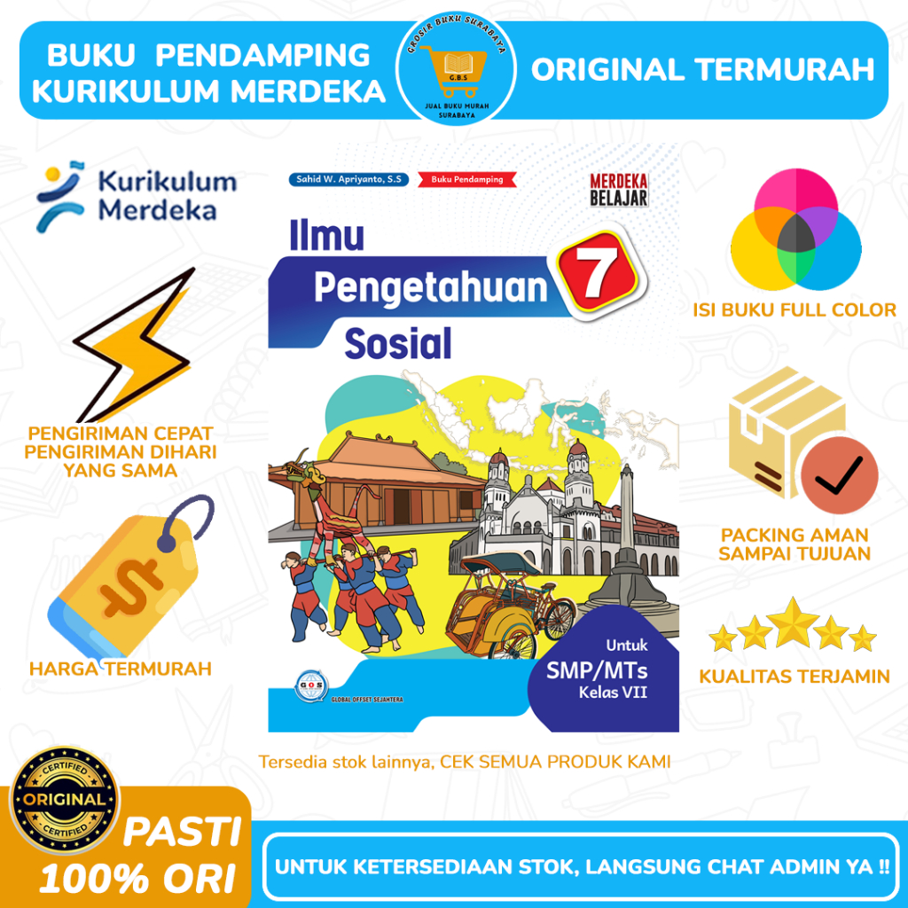 Jual Buku Pendamping Siswa IPS Kelas 7 SMP - Kurikulum Merdeka - Penerbit Global Offset (GOS ...