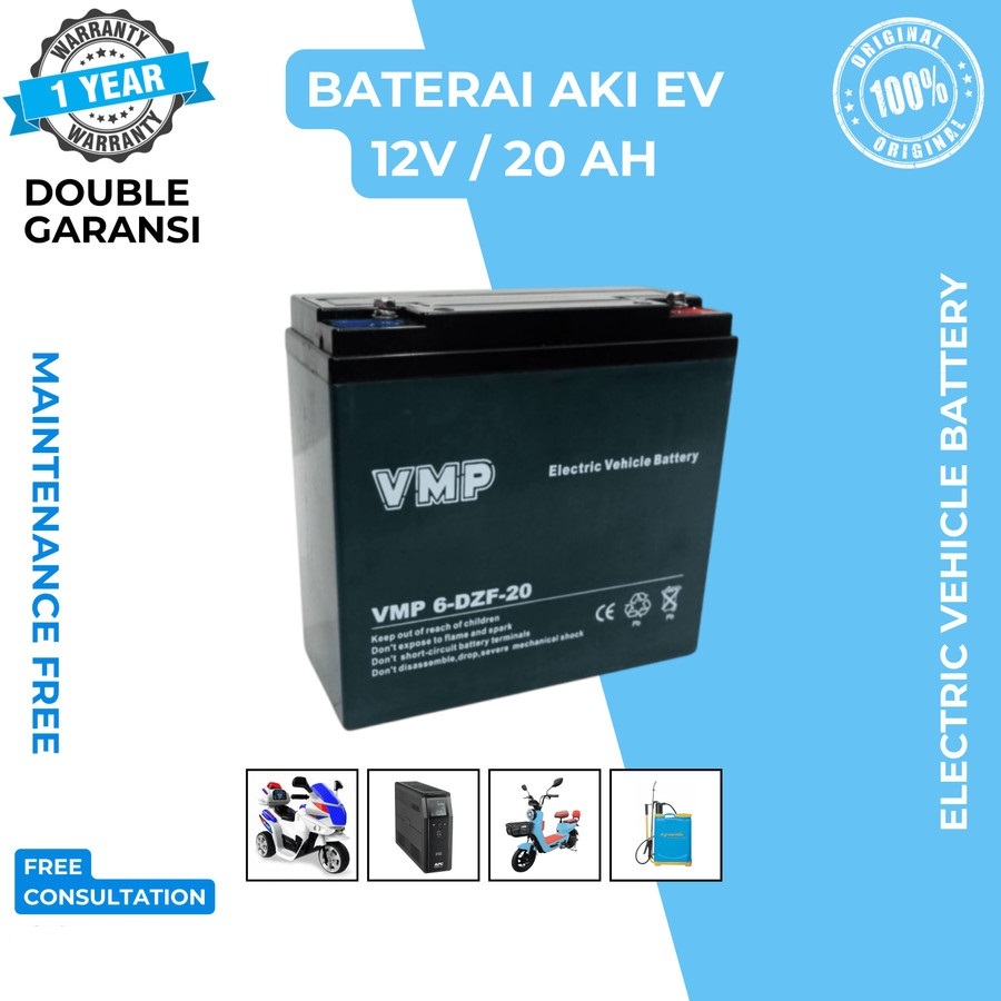 Jual BATTERY KERING E-BIKE or Aki KERING VMP 12v 20ah 6DZF20 MOTOR Listrik Deep Cycle ORIGINAL ...