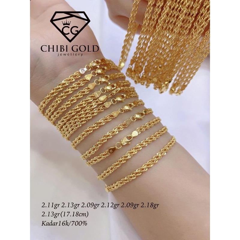 Jual CHIBI GOLD JAWELLERY - Gelang tambang dua layer 700 kadar 16K ...