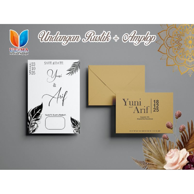 Jual Undangan Rustik Tebal Murah Simpel Aestetik | Shopee Indonesia