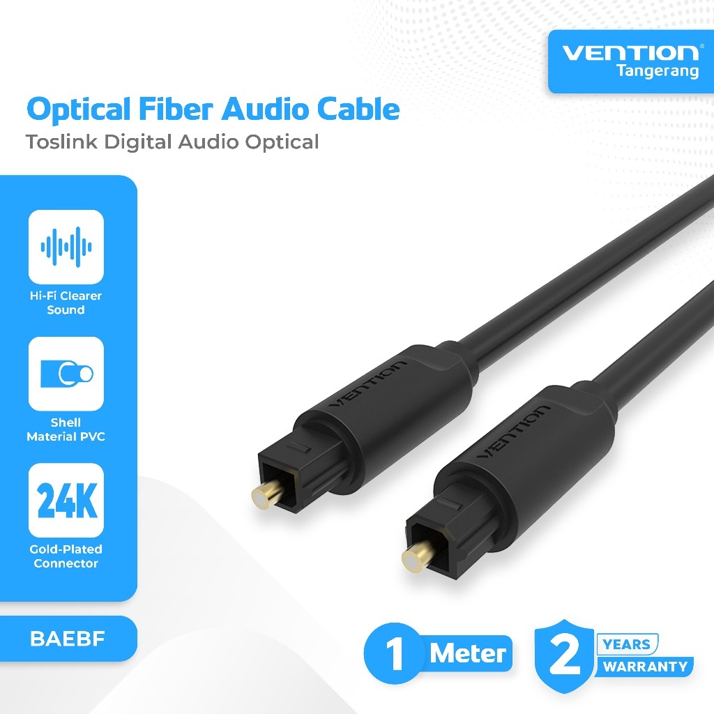 Jual VENTION BAEBF Kabel Toslink Digital Audio Optical 1M 1 Meter ...