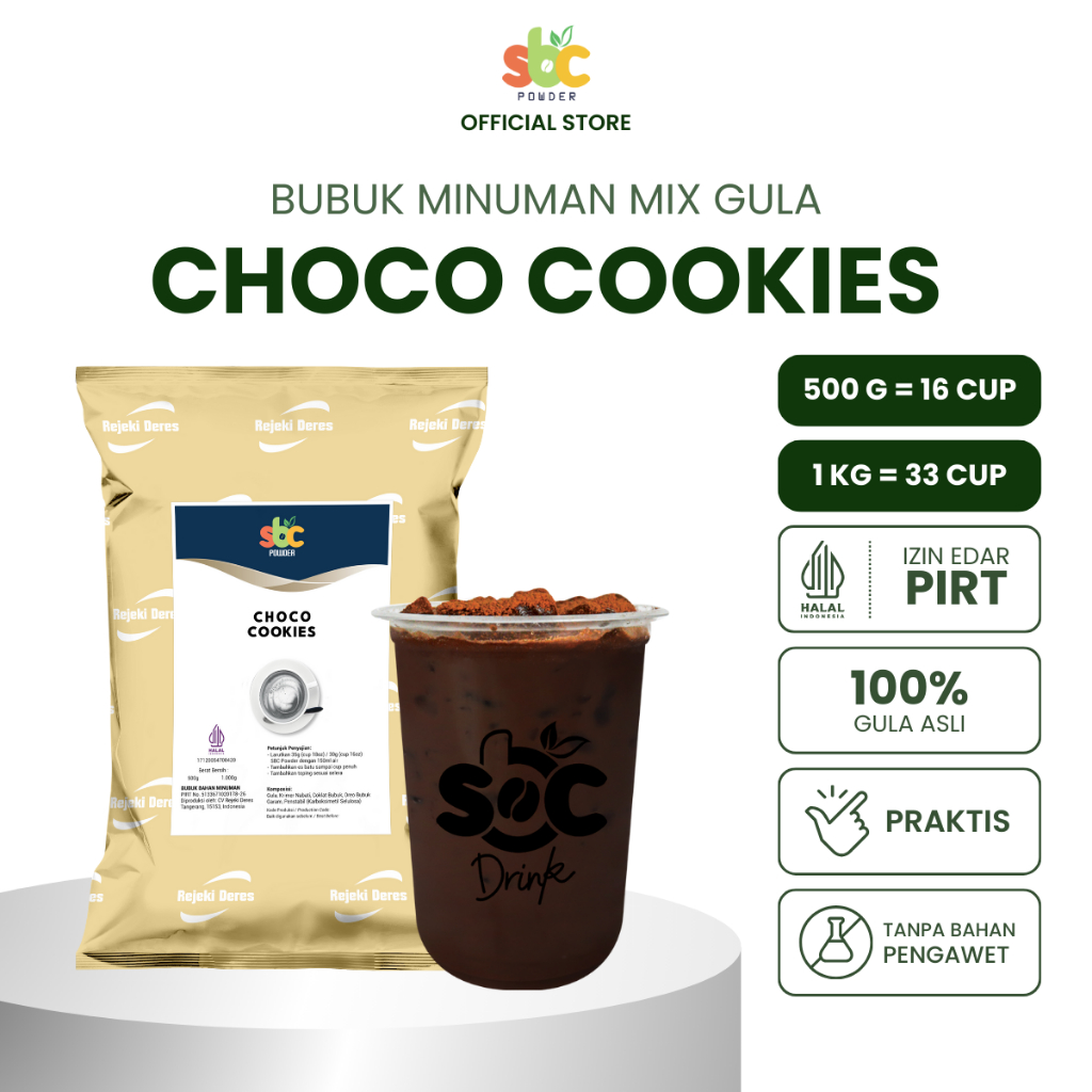 Jual Bubuk Minuman Coklat Choco Cookies 500gr - SBC Powder Drink ...