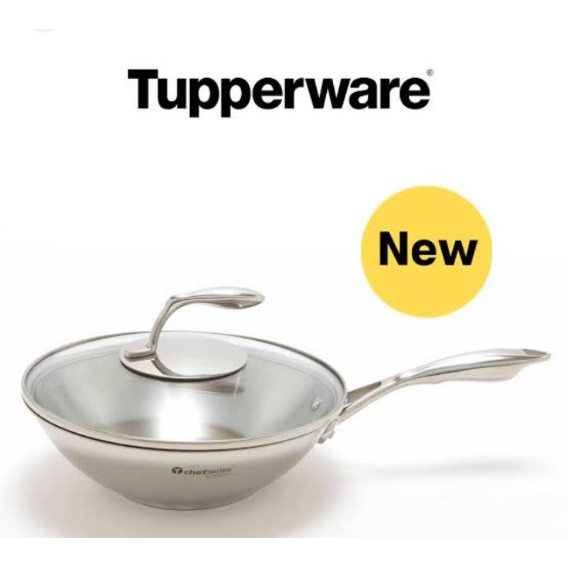 Jual Tchef junior wok pan tupperware / teflon tupperware with cover ...