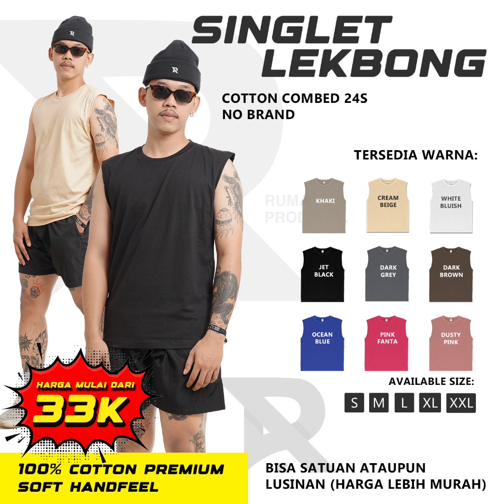 Jual KAOS BAJU SINGLET HITAM BASIC SLEEVELESS BLACK POLOS LEKBONG BAJU ...