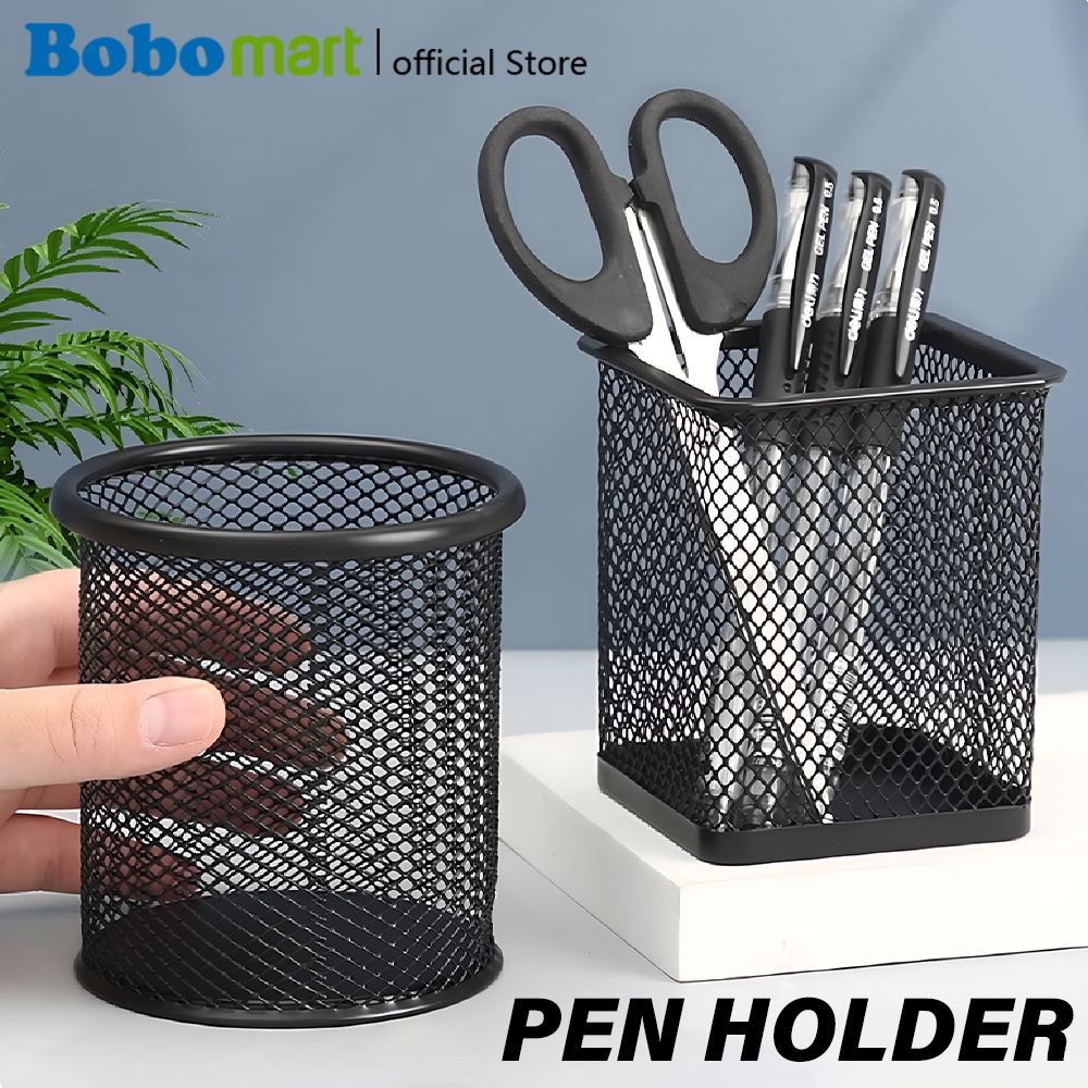 Jual BOBOMART Desk Set Pen Holder Tempat Alat Tulis Jaring Jala Bulat ...