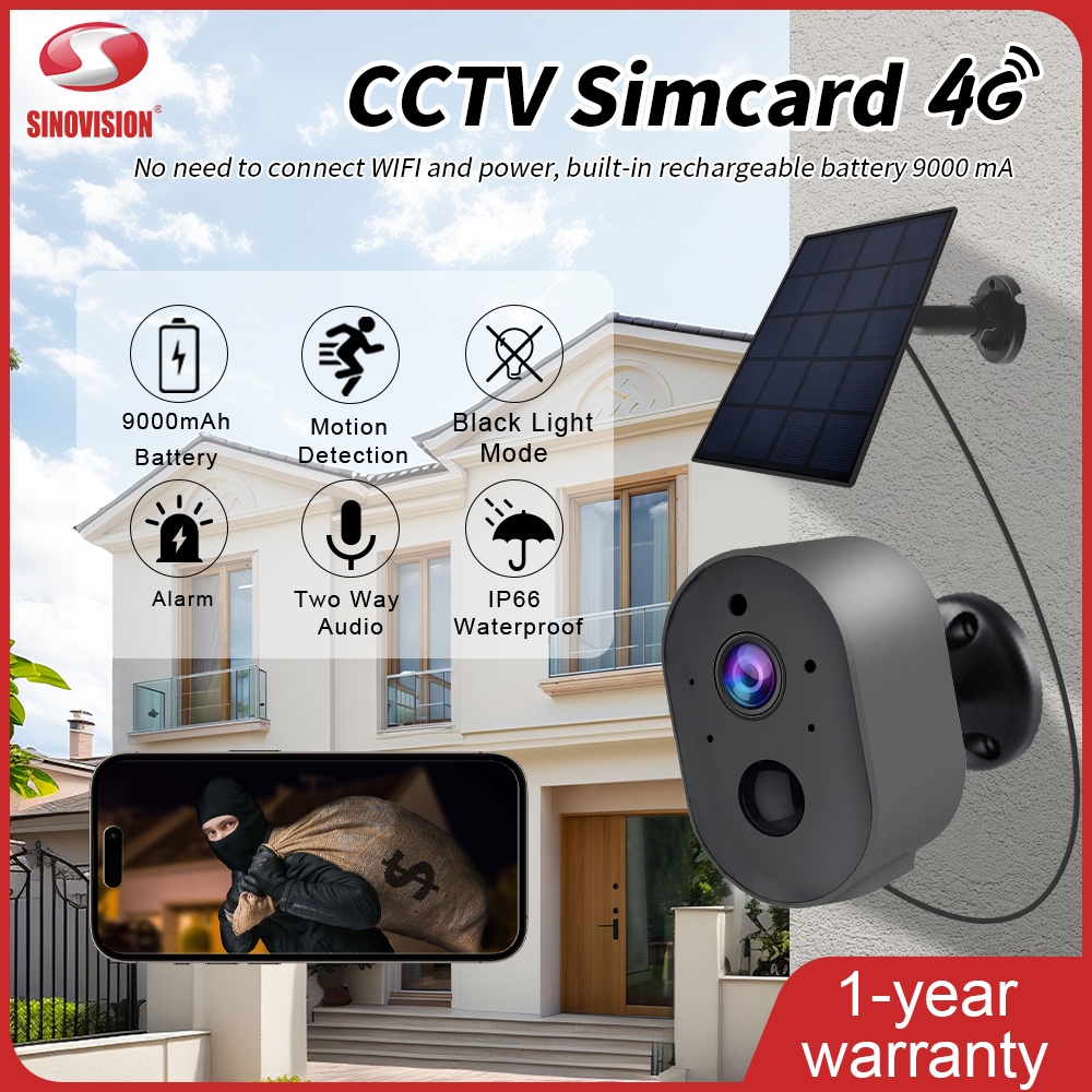 Jual SINOVISION S5-4G Solar cctv Outdoor IP66 waterproof Battery Camera ...